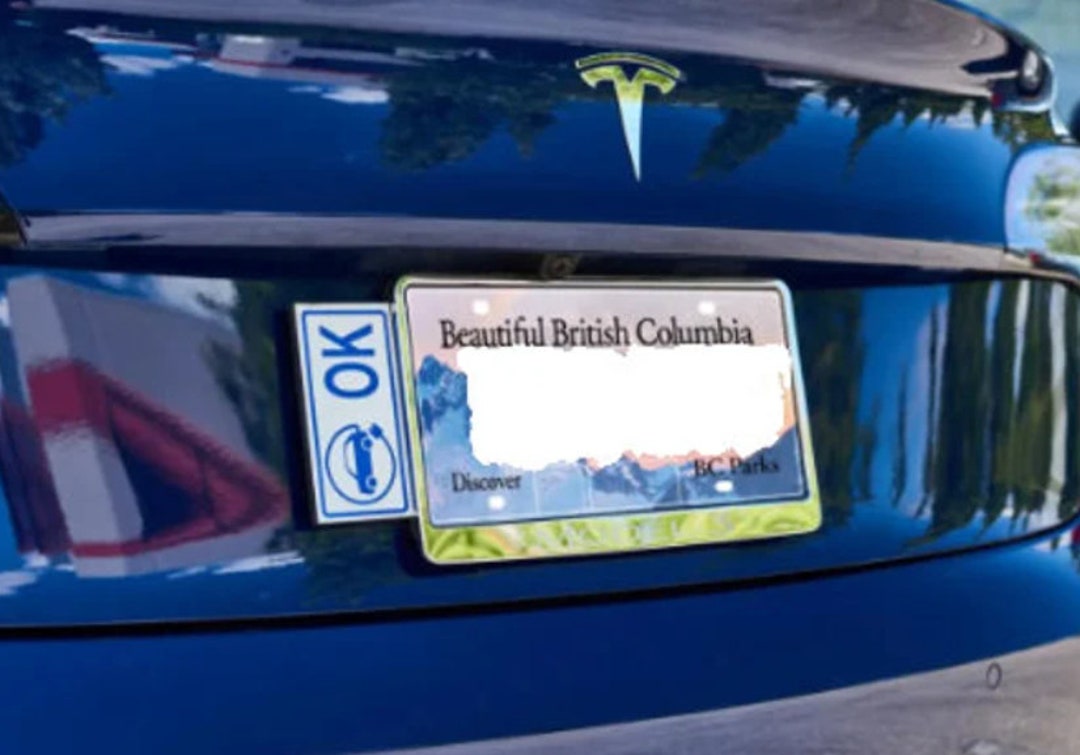 BC British Columbia HOV OK Sticker License Plate Bracket for Electric ...