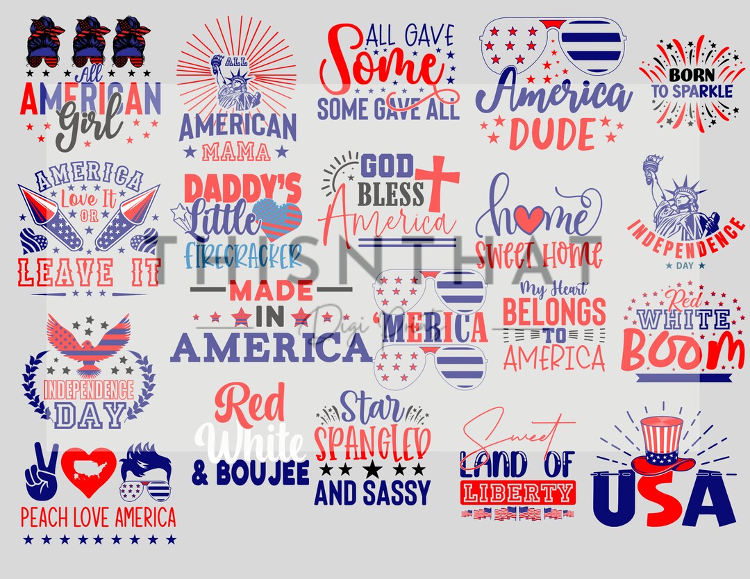 America Graphic Images Designs Bundle - 20 Designs - 5 Formats - USA ...