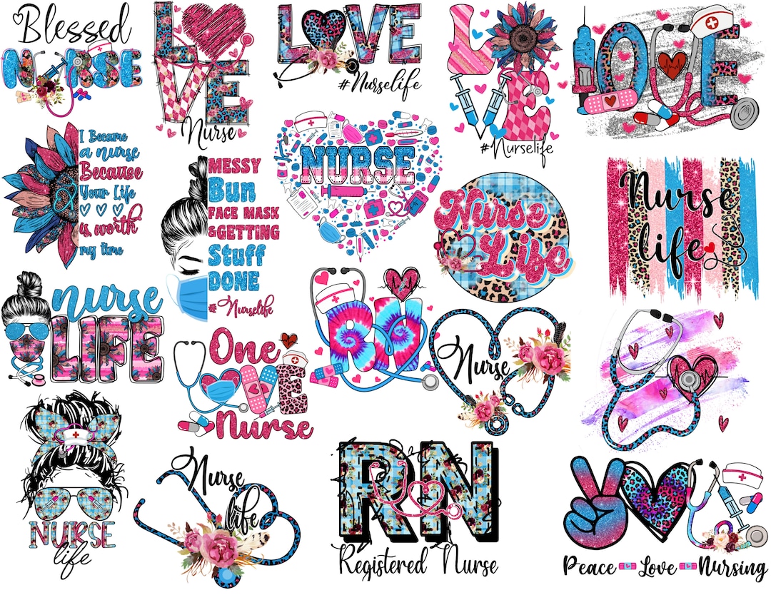 Nurse Sublimation Bundle 19 Designs PNG Files Nursing Sublimation - Etsy