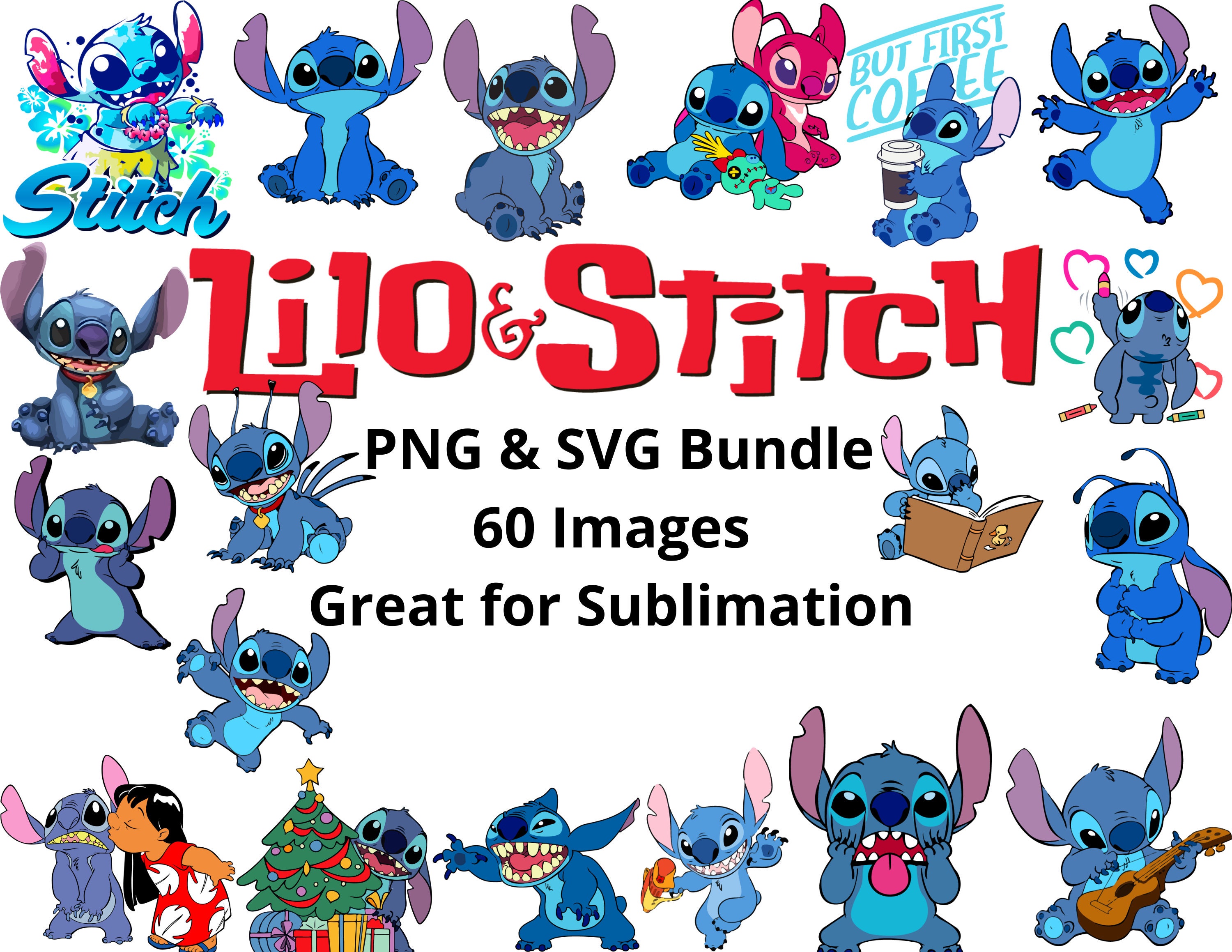 Lilo & Stitch PNG SVG Bundle - Sublimation - Sticker Ideas - Shirt ...
