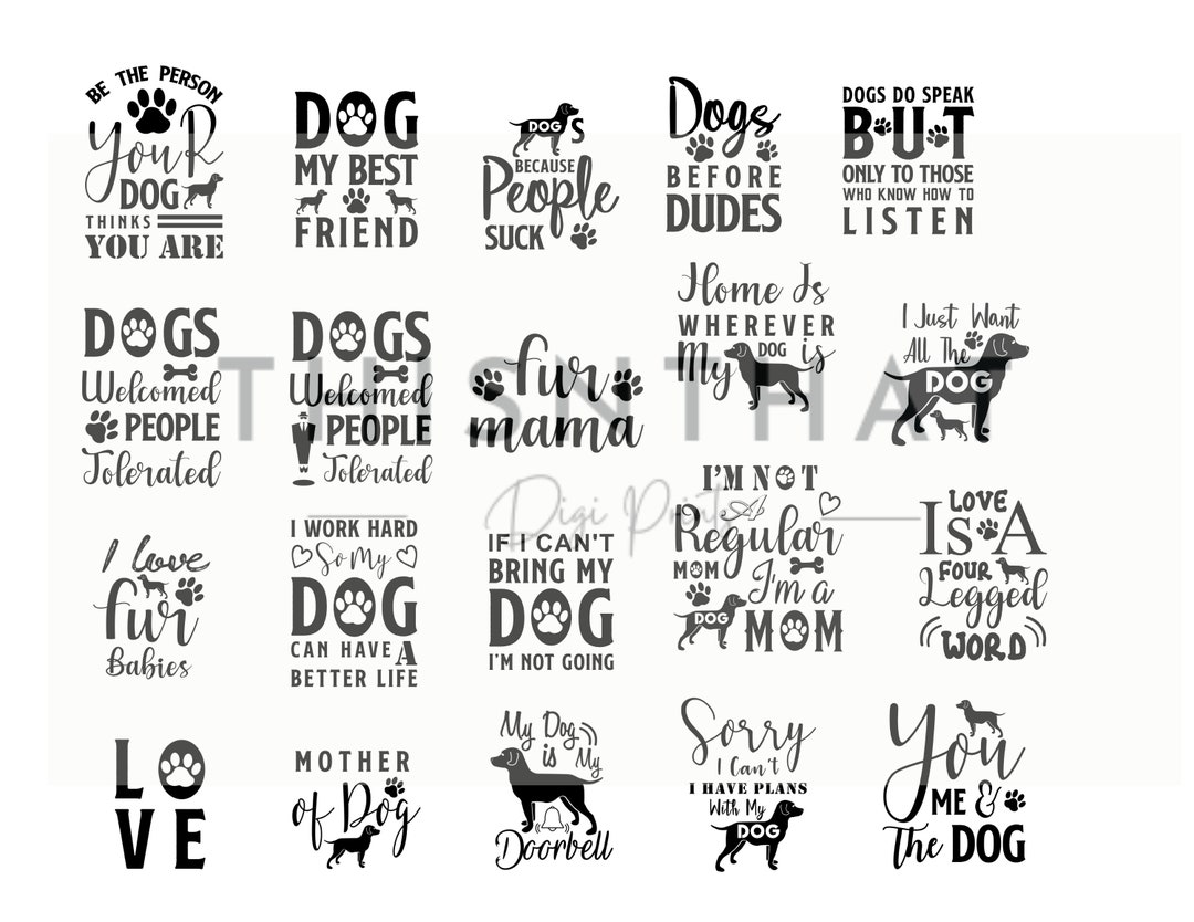 Dog Love Designs Bundle - 20 Images - PNG SVG - Cricut - Crafts ...