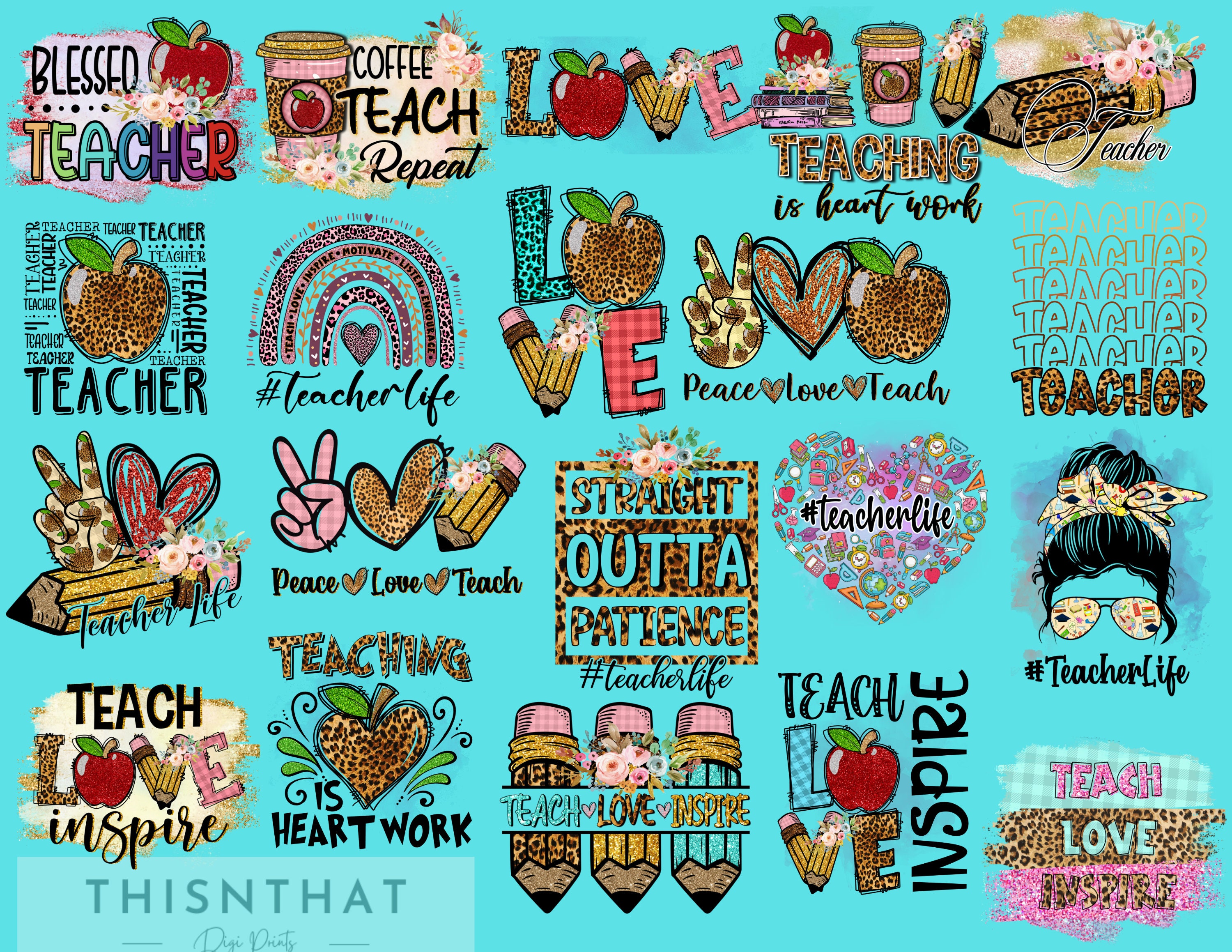 Teacher PNG Downloads - Teaching PNG Downloads - Sublimations - Sticker ...