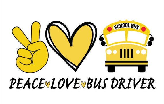 Peace Love Bus Driver School Bus Digital Download PNG - Etsy
