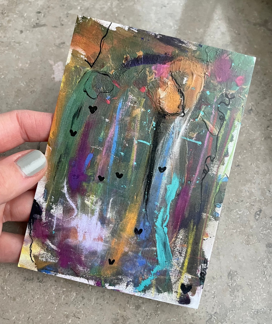 Postcard Illustration Art Print Digital Print Painting Abstract A6 Gift ...