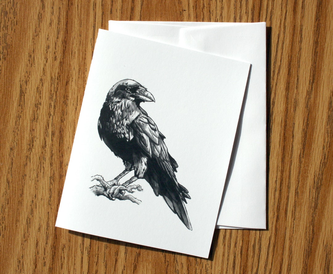 Crow Raven Stationery Set of 10 Notecards With Envelopes - Etsy