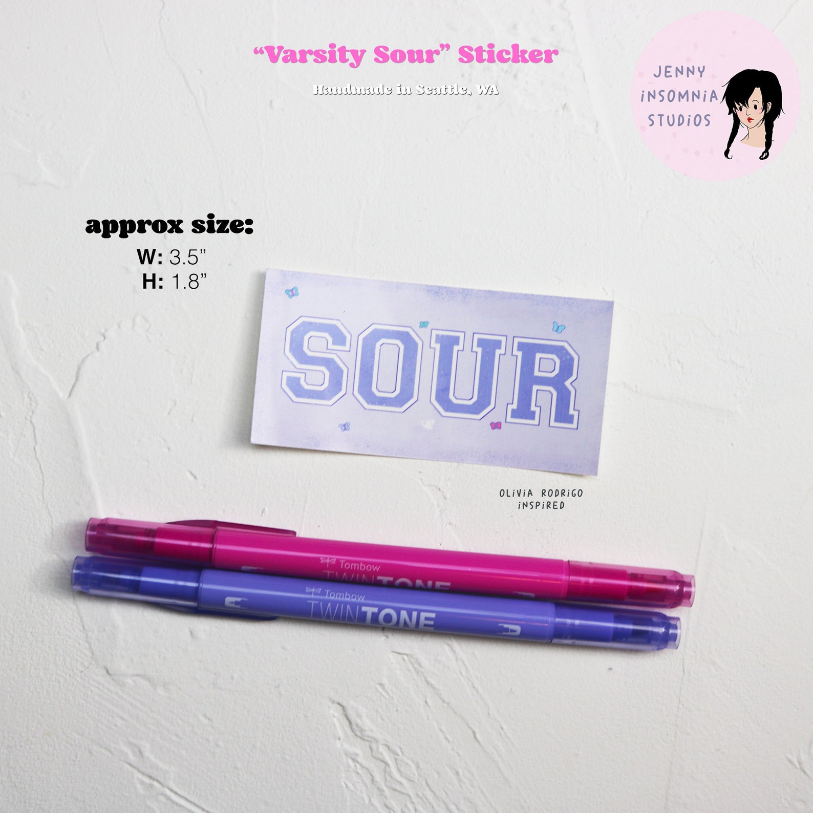 SOUR Varsity Letters Sticker Sour Olivia Rodrigo | Etsy