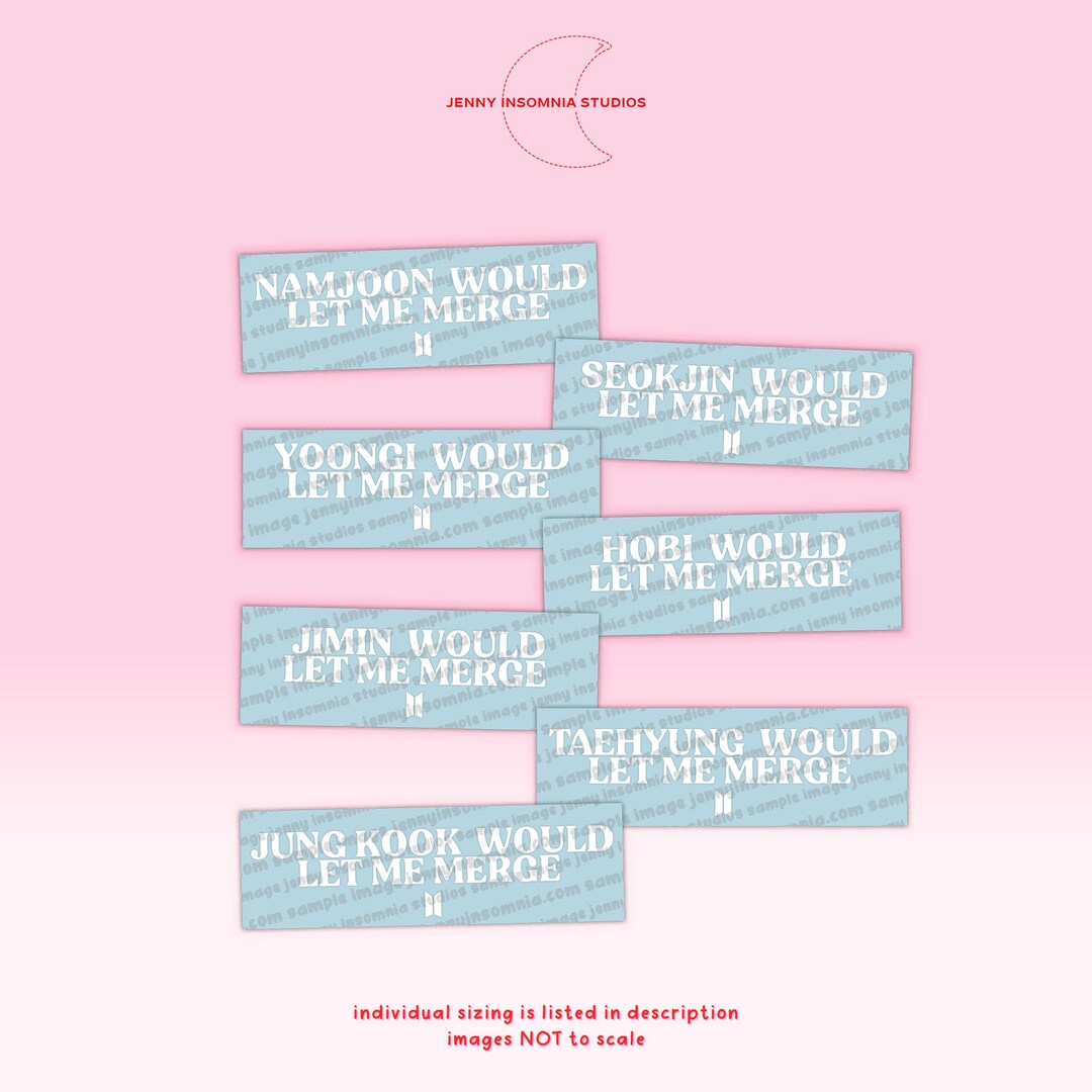 BTS (방탄소년단) My Bias Would Let Me Merge - Vinyl Decal - Weatherproof ...