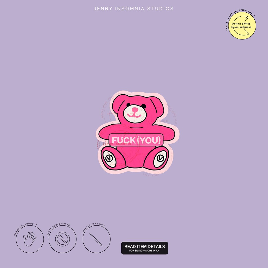 BTS 방탄소년단 Tae's Explicit Fckyou Teddy Vinyl Sticker Kim Taehyung V ...