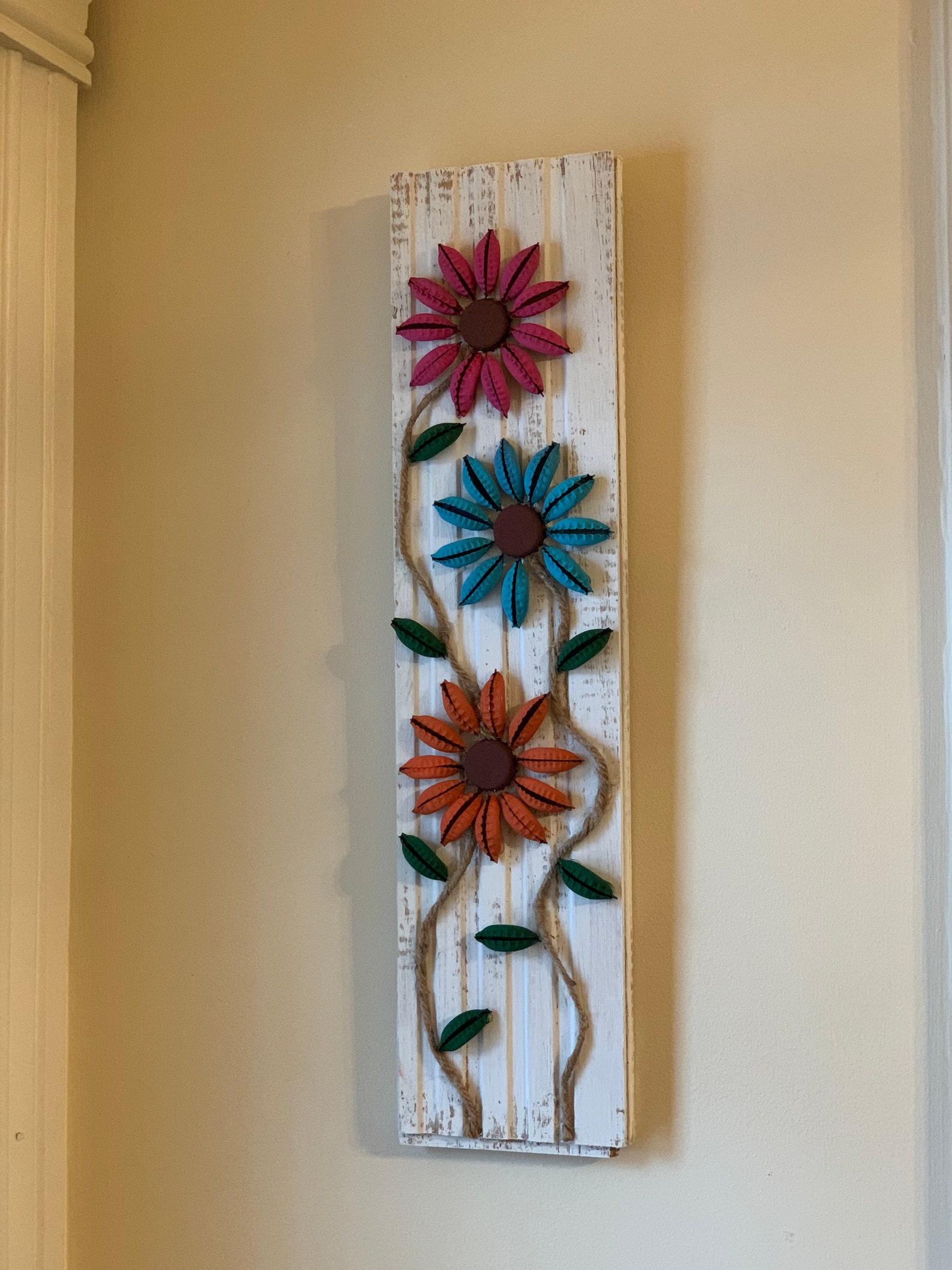 Bottle Cap Wall Art Bottle Cap Flowers Gift Ideas Upcycled Wall Wall - Etsy