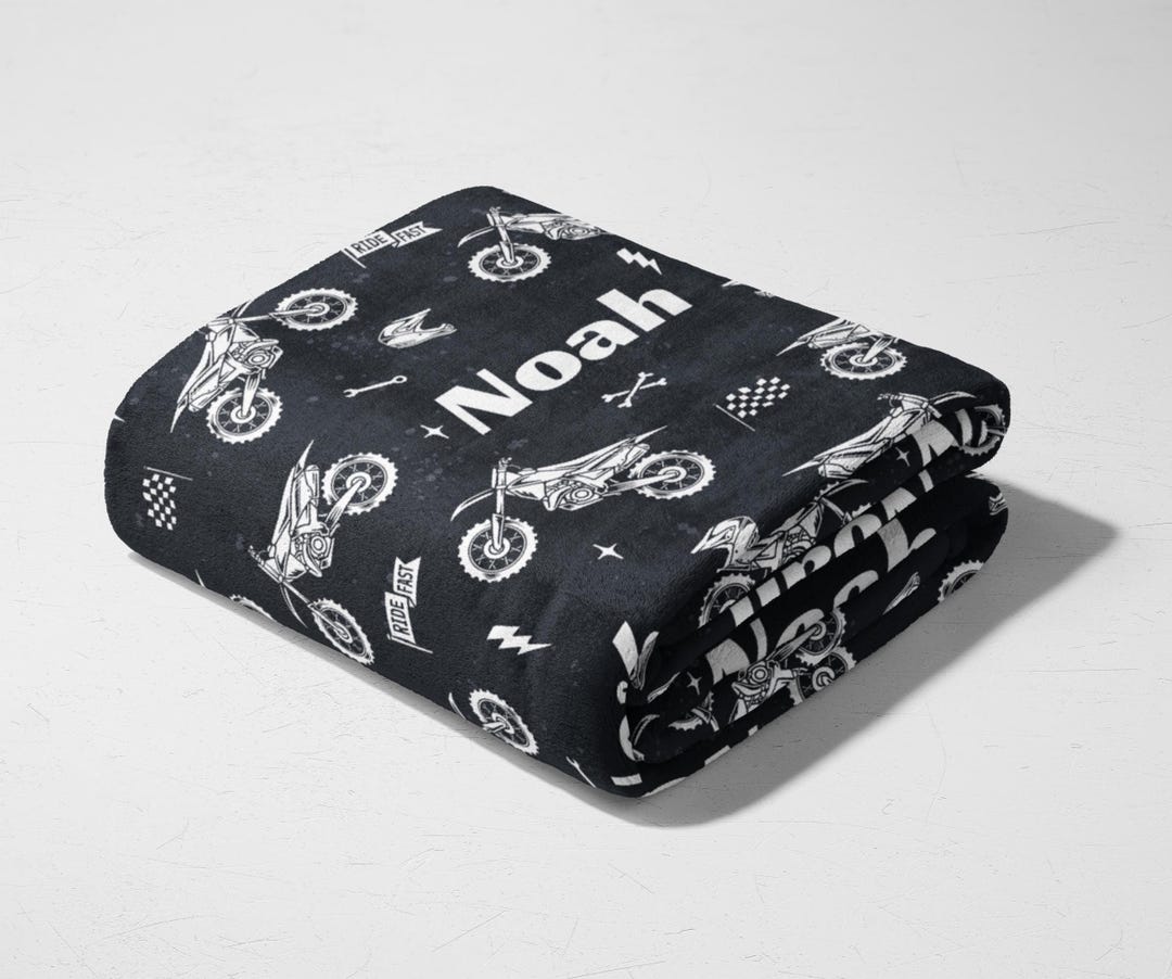 Dirt Bike Blanket Custom Motocross Blanket Personalized Name Blanket ...
