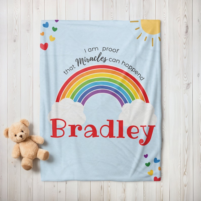 Personalized Rainbow Baby Blanket, Custom Blanket, Baby Blanket, Custom ...