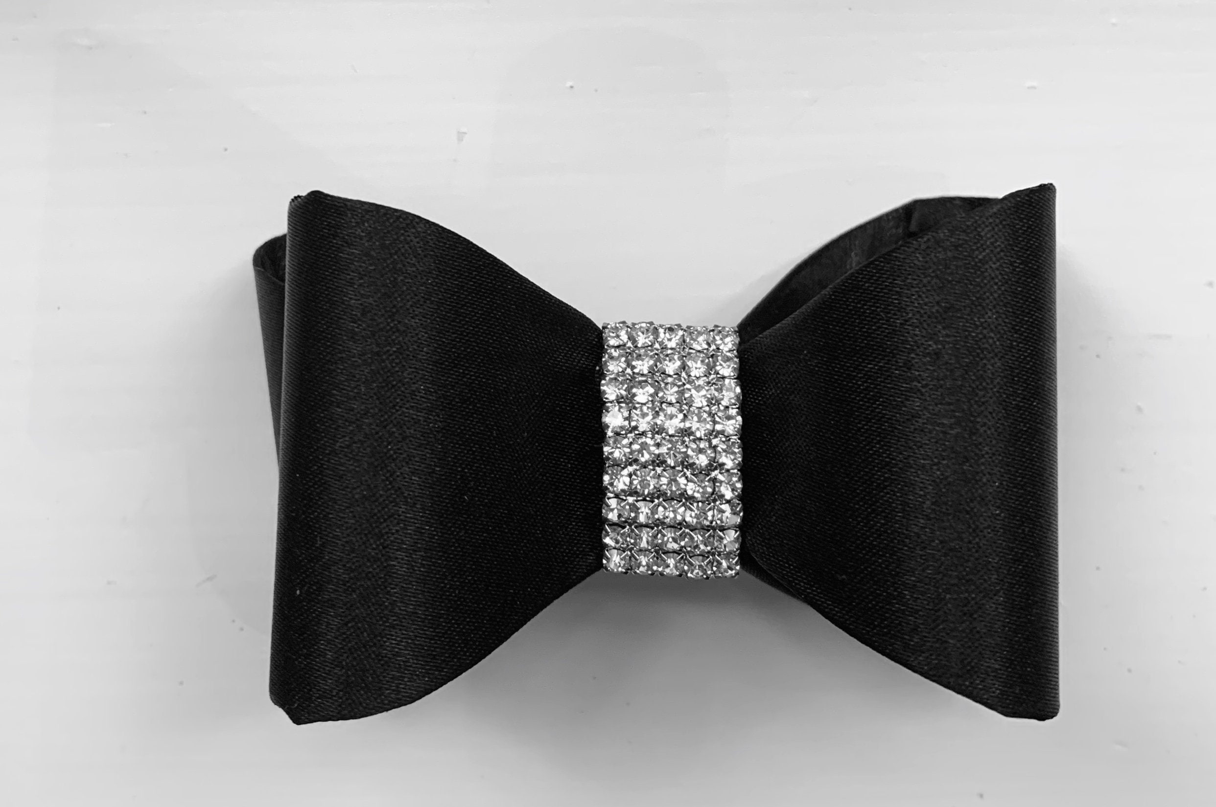 Beautiful sparkly satin grey bow | Etsy