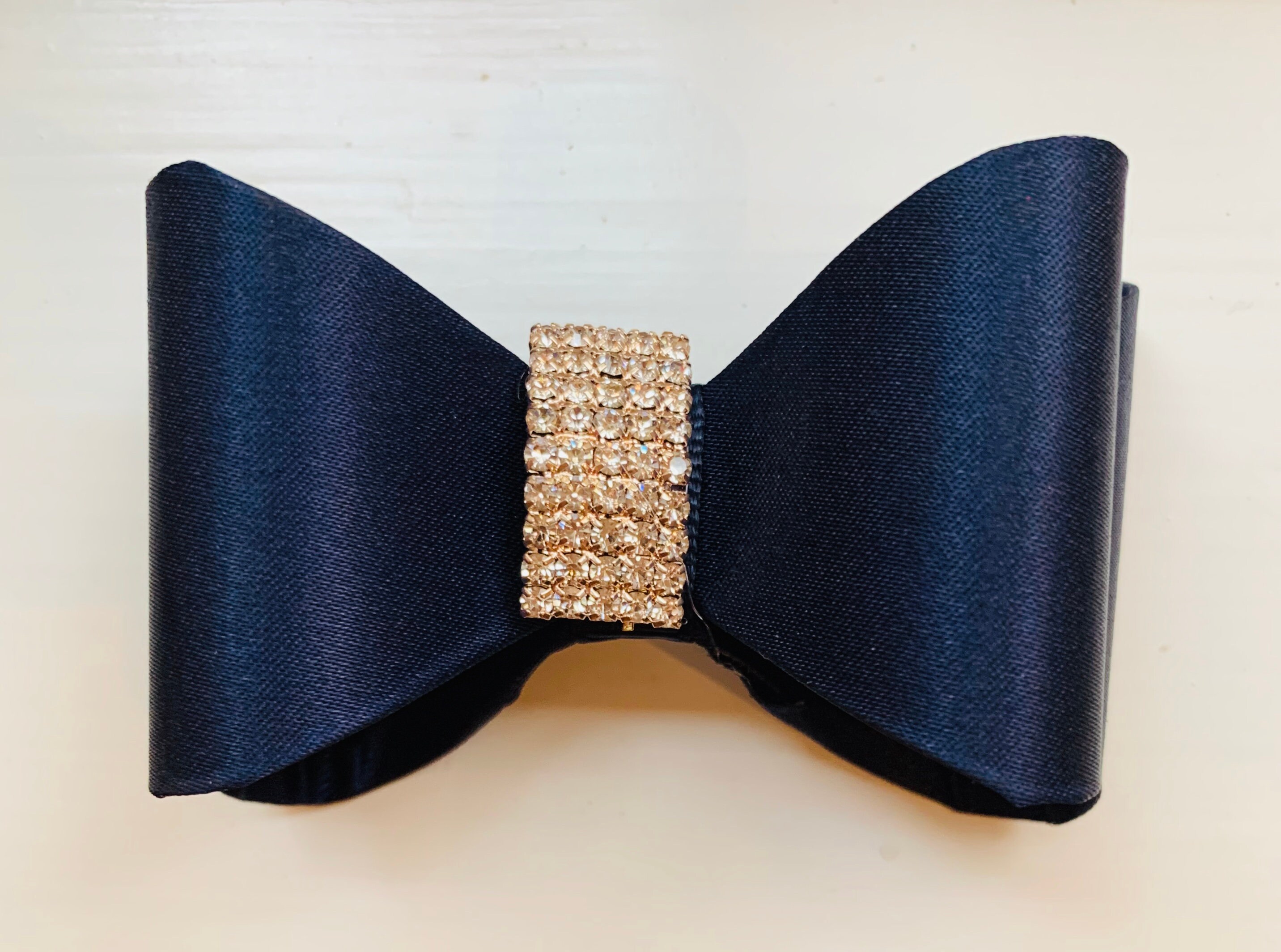 Beautiful sparkly satin grey bow | Etsy