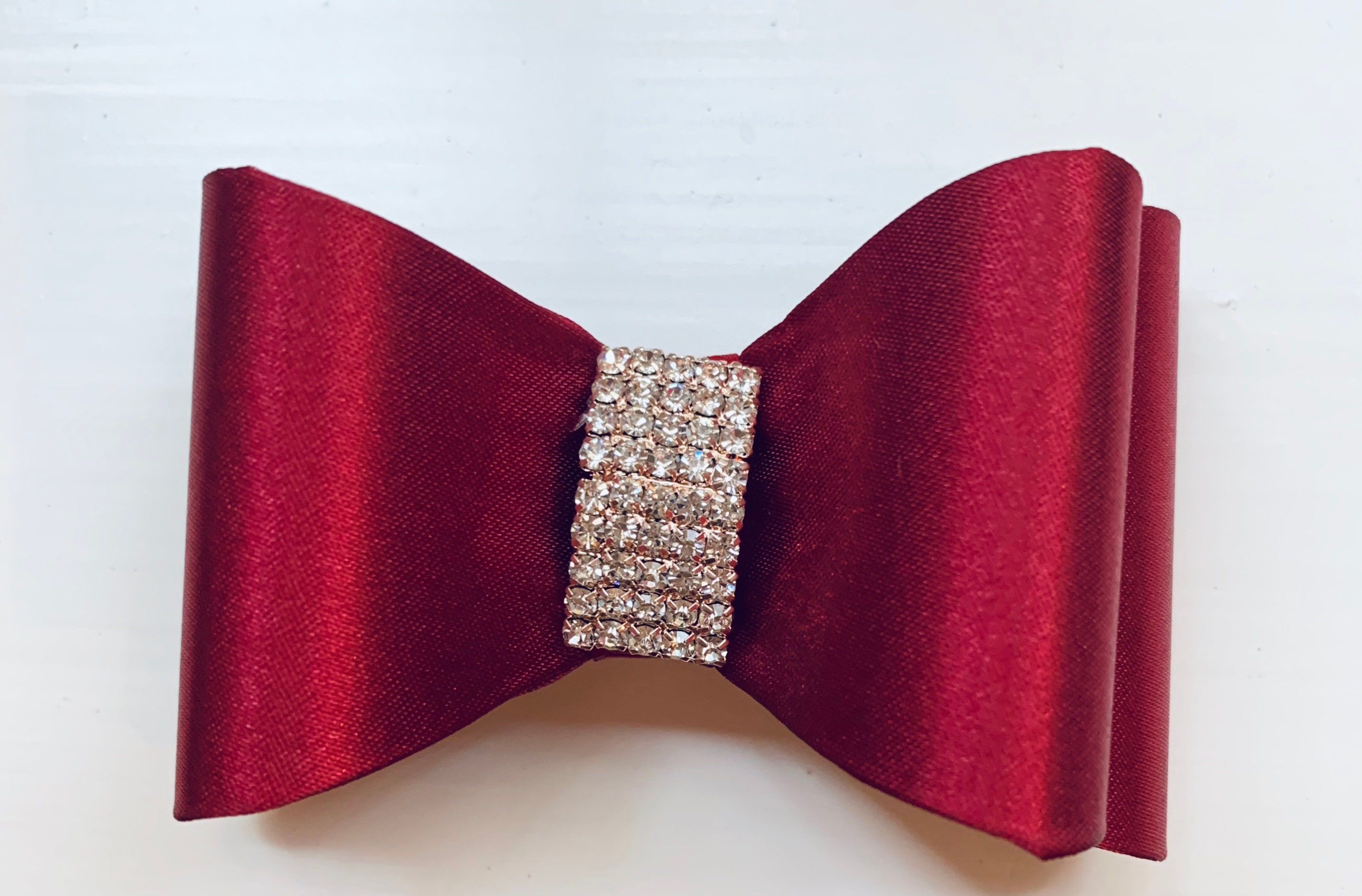 Beautiful sparkly satin grey bow | Etsy