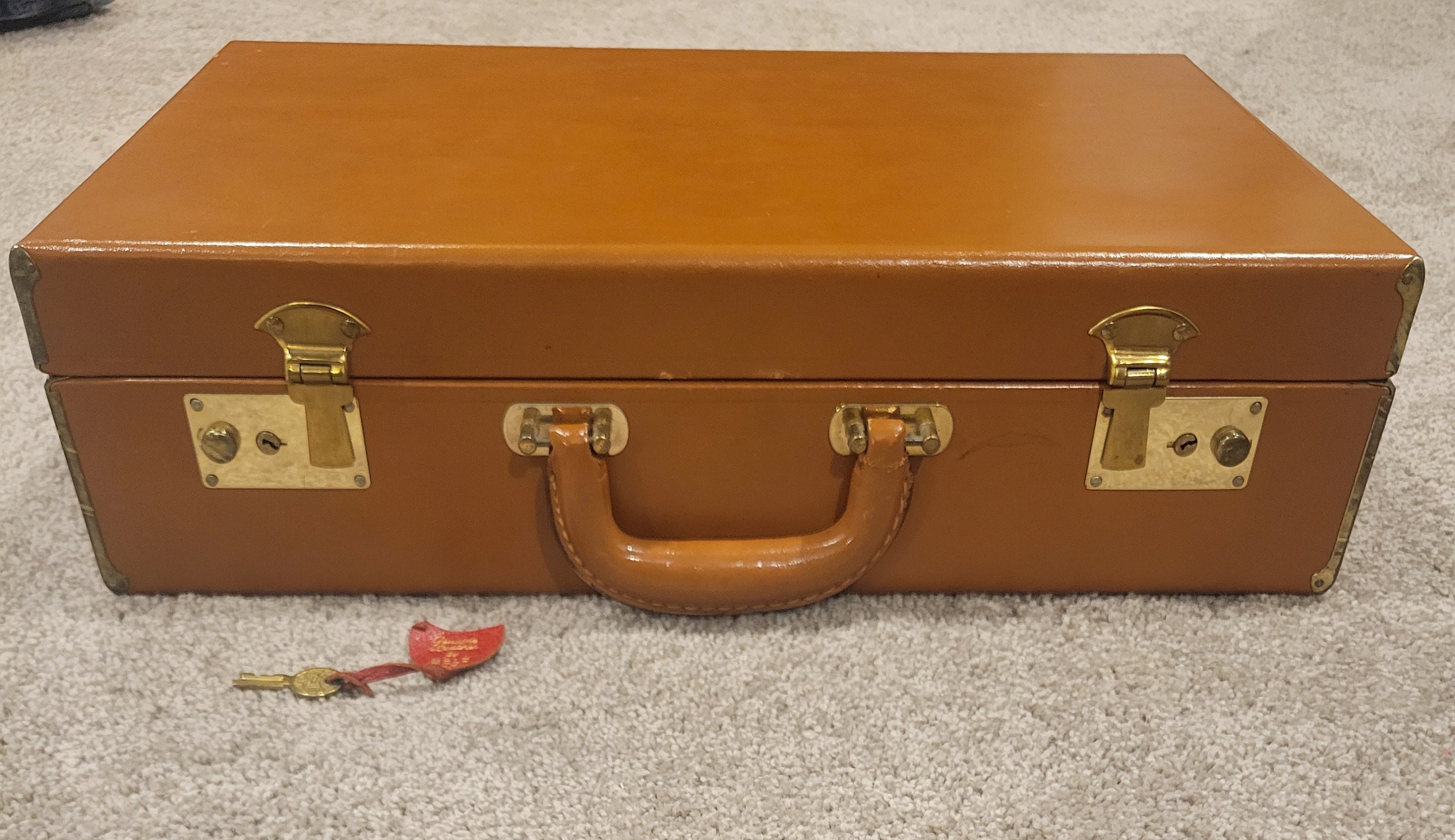 Genuine Leather Tan Hard Side Briefcase, Briefcase With Folders, Govt ...
