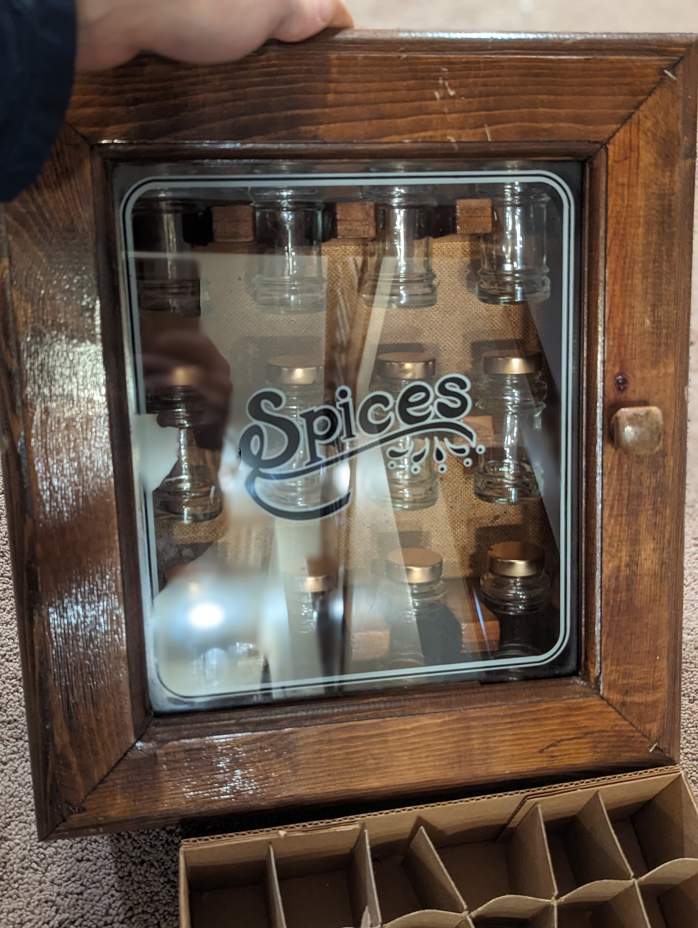 Vintage Wooden Spices Cabinet Wall Mount Spice Rack Cooking - Etsy