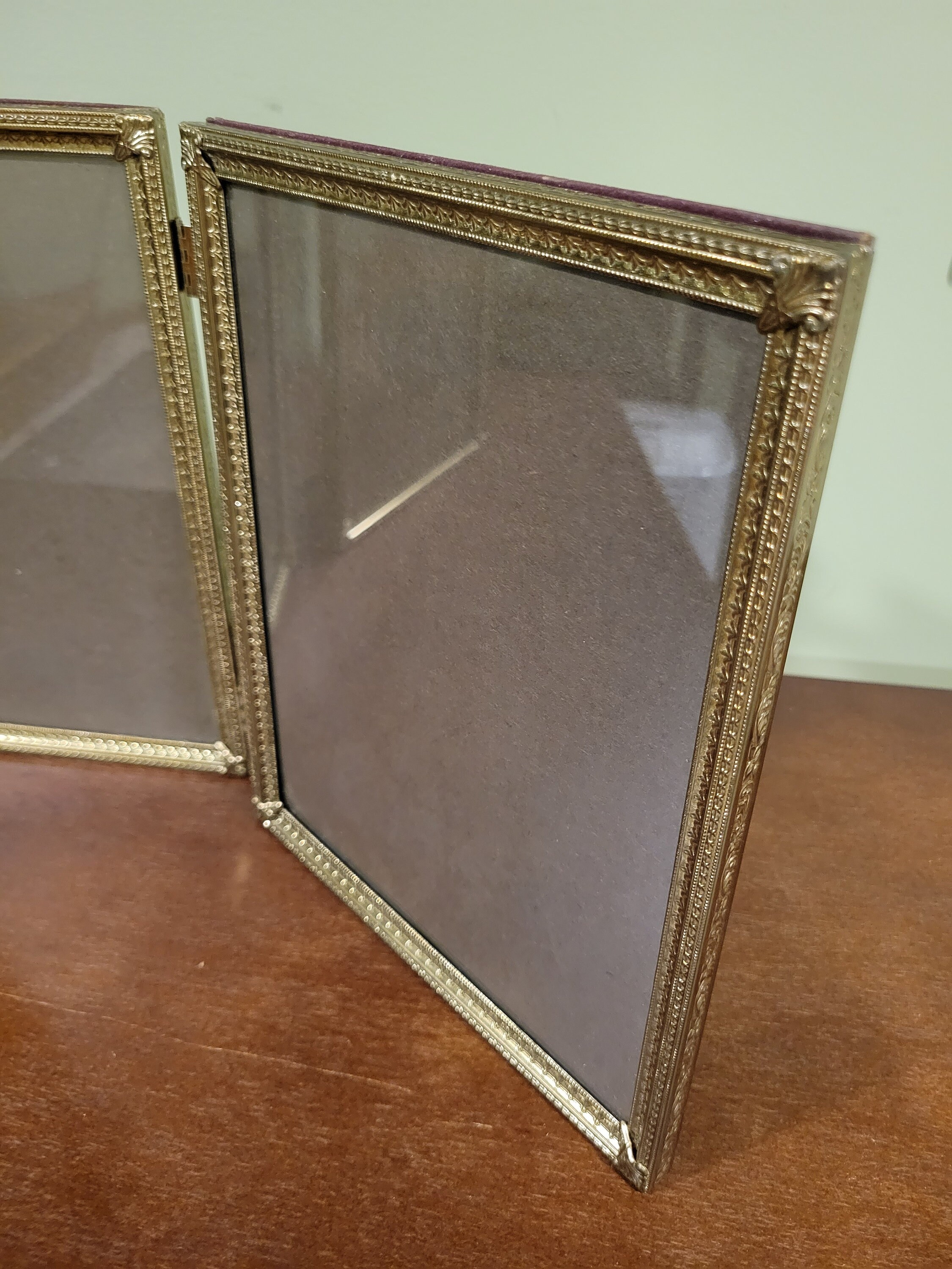 Vintage Hinged Picture Frame / Tryptic 3 Photo Frame / Ornate - Etsy