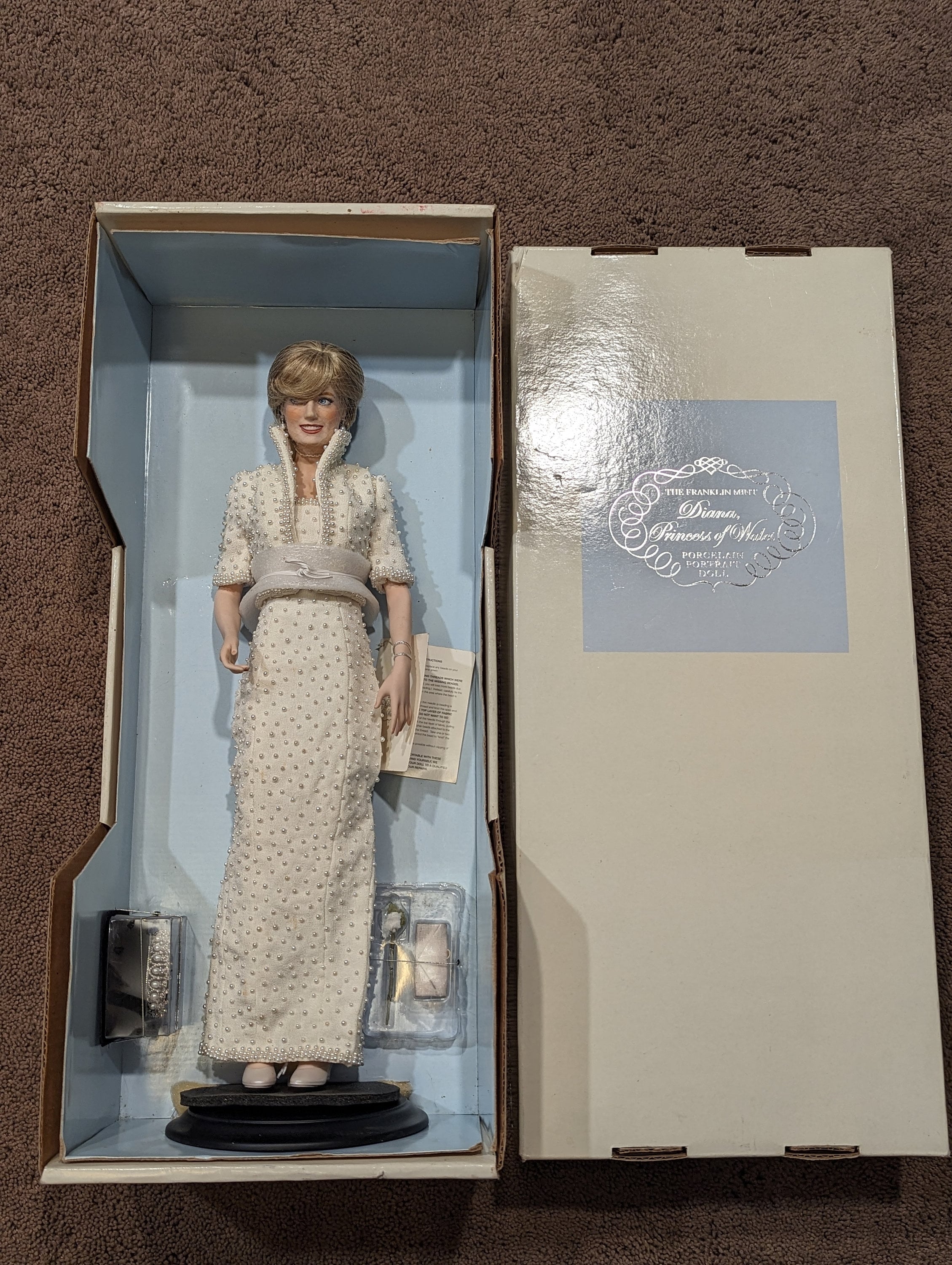 Franklin Mint Princess Diana Doll, Vintage Porcelain Wedding Bride Lady ...