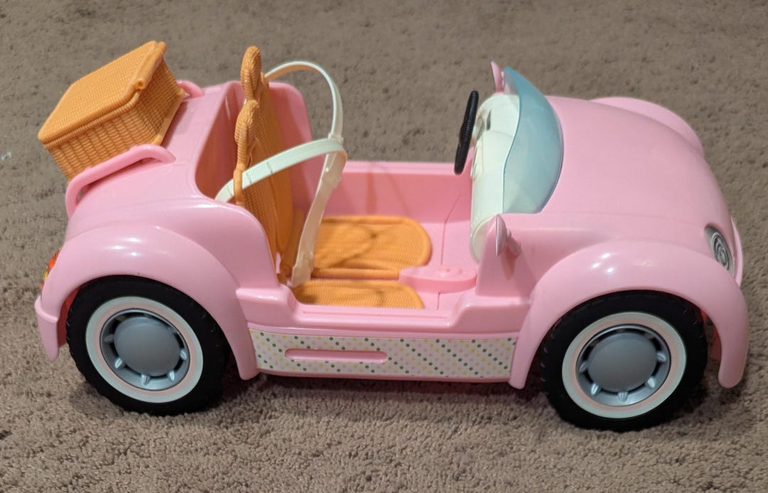 Barbie Beach Glam Cruiser, Pink Barbie Convertible Car W/basket - Etsy