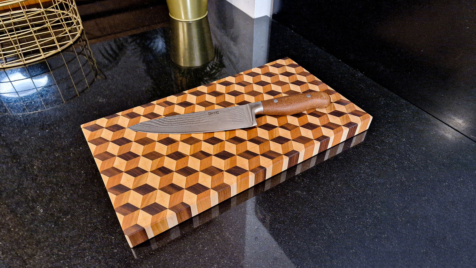 Beautiful End Grain Cutting Board 3D Cube. Schneidebrett Mit Kanten. - Etsy