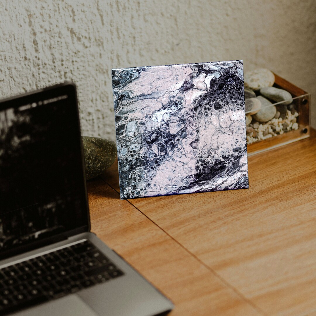 Shagreen. Abstract Fluid Acrylic Art on Ceramic Tile - Etsy