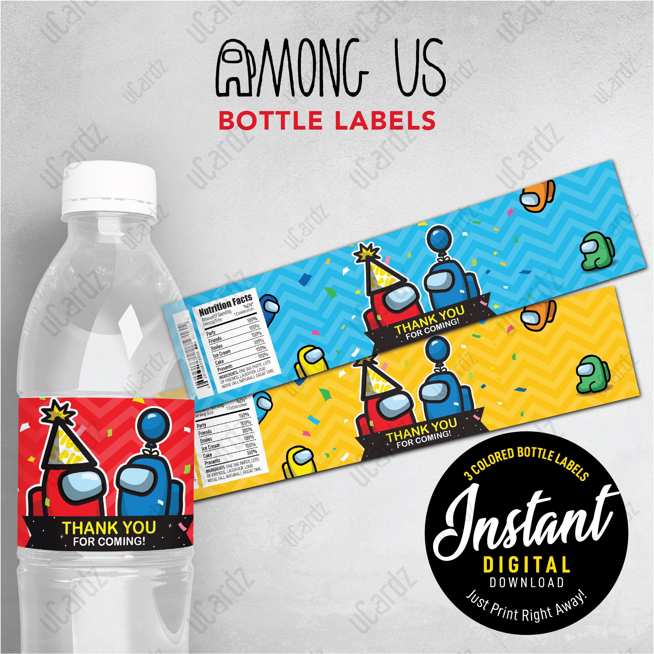 Printable Among Us Bottle Labels Among Us Party Bottle | Etsy