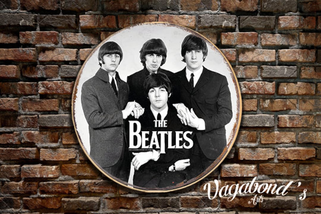 The Beatles Round Metal Sign the Beatles Vintage Circle Metal - Etsy