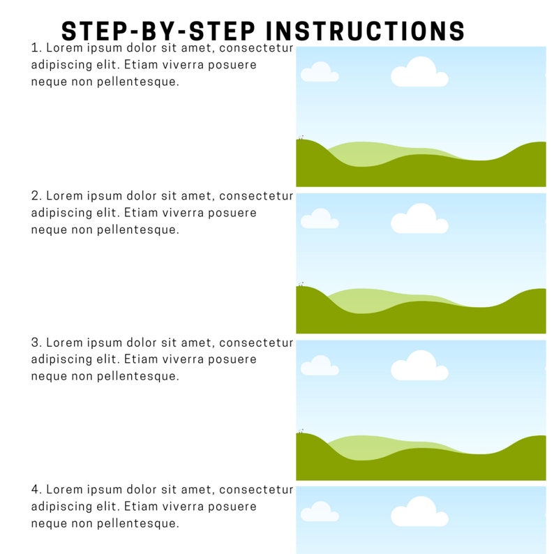 Editable Step by Step Tutorial Template - Etsy