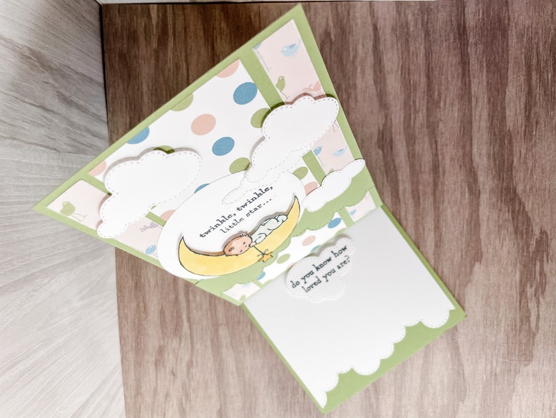 Baby Card Congratulations Baby Moon Twinkle Twinkle Star Clouds ...