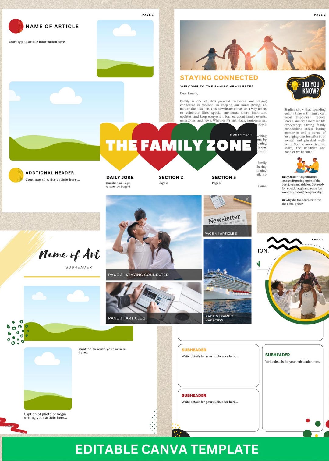 Family Newsletter Template | Editable in Canva - Etsy