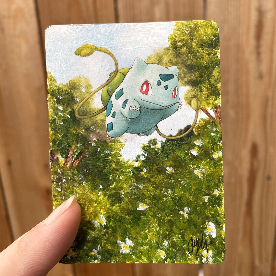 Cute Hand Painted Bulbasaur Pokémon Card | Hand Painted, 2007 Pokémon ...