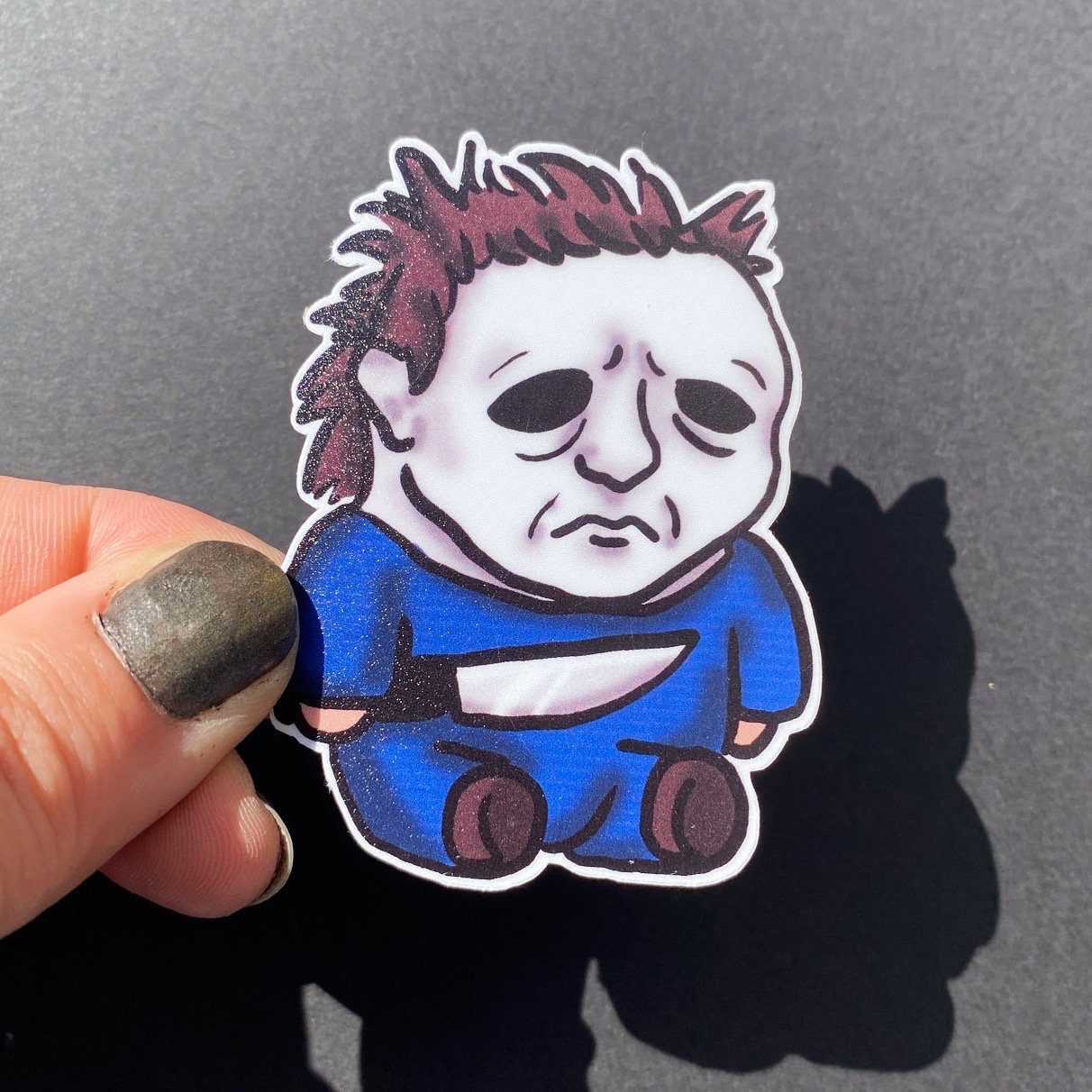 Cute Chibi Michael Myers Halloween Vinyl Sticker | Waterproof, Water ...