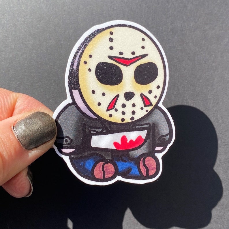 Cute Chibi Jason Voorhees Halloween Vinyl Sticker | Waterproof, Water ...
