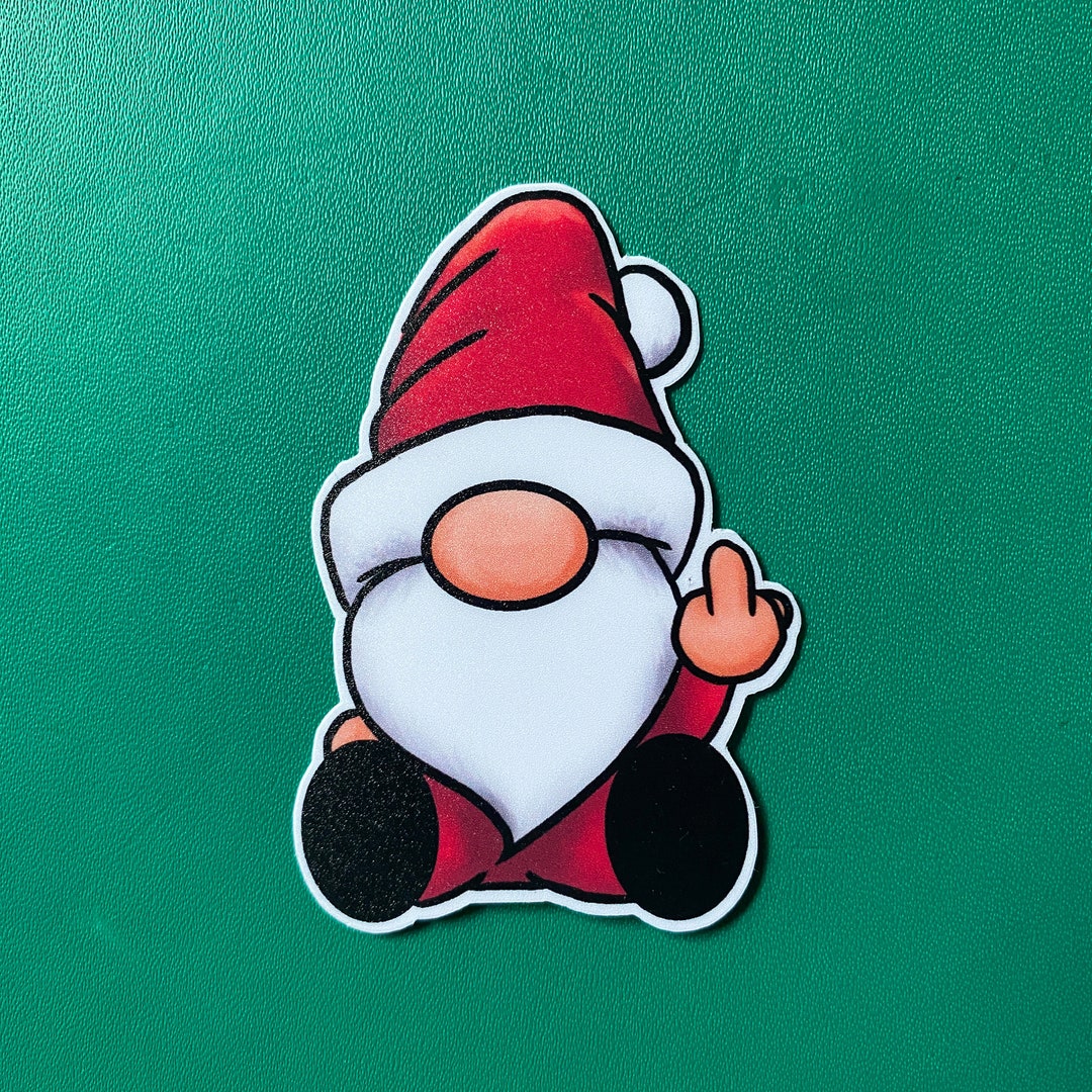 Santa Middle Finger Cute Funny Vinyl Sticker Waterproof - Etsy
