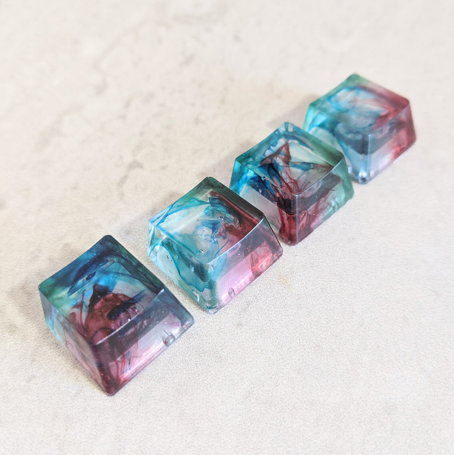 WASD: Elements / Blue Red Swirl Keycaps / WASD Keycaps Set / | Etsy