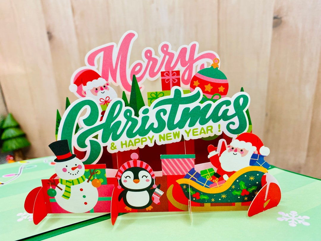 Pop up Christmas Card, 3D Pop up Christmas Card, Holiday Greeting ...