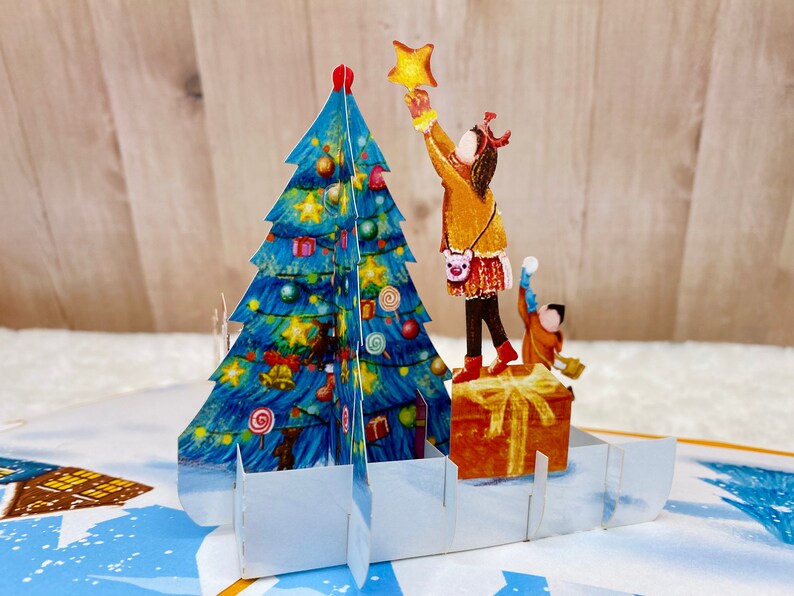 Christmas Fun 3D Pop up Card 3D Christmas Card Watercolor - Etsy