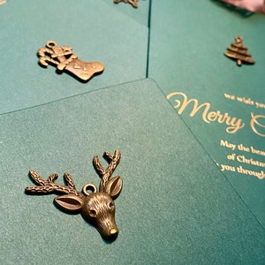 Metal Decoration Christmas Card, Merry Christmas Card, Holiday Card ...