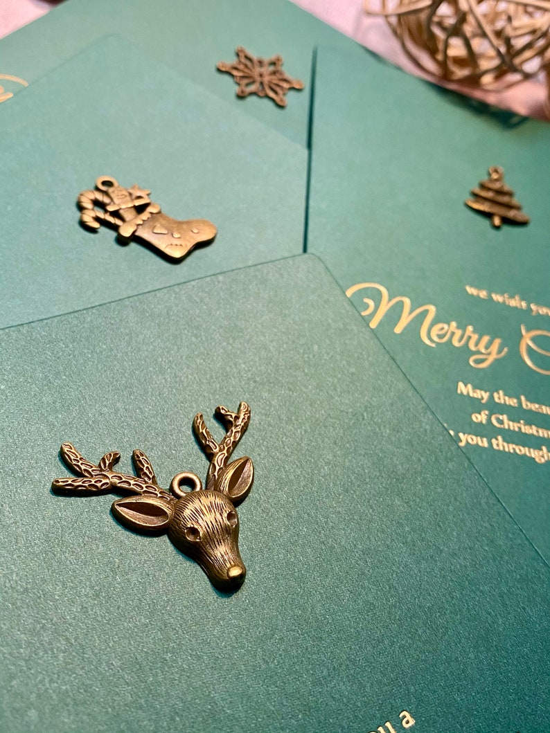 Metal Decoration Christmas Card, Merry Christmas Card, Holiday Card ...