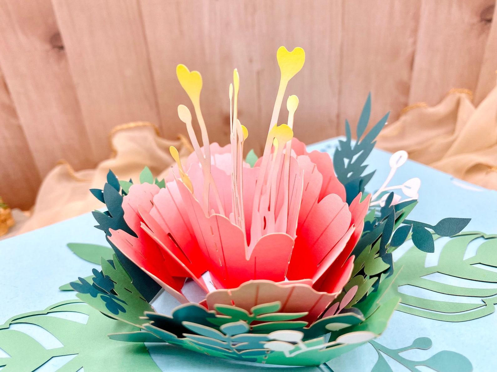 Rose, Flower Card, Pop up Card, 3D Card, Birthday, Greeting, Wedding ...
