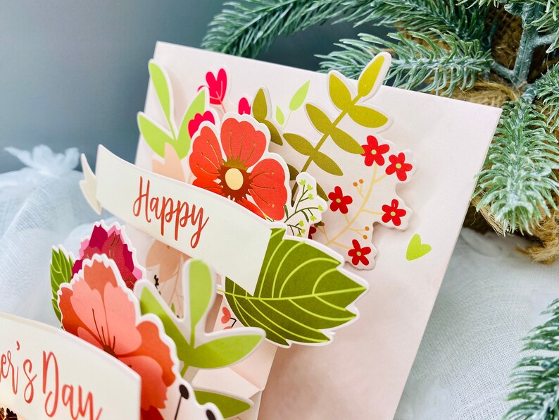 Bouquet for Mom, Flower Card, Pop up Card, 3D Card, Greeting Card ...