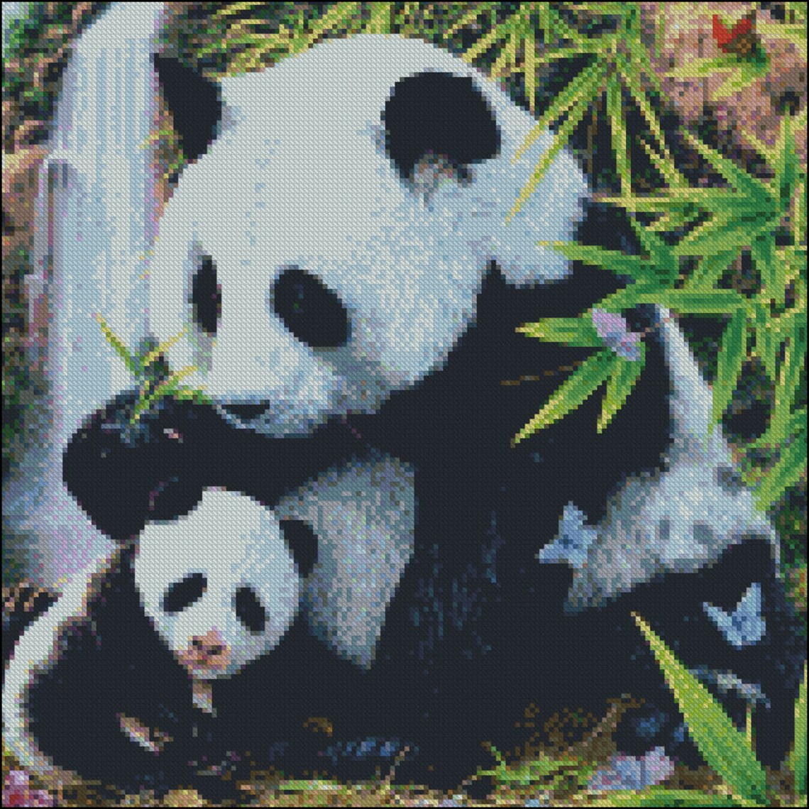 CA168168002 Panda Counted Cross Stitch Patterns Needlework - Etsy
