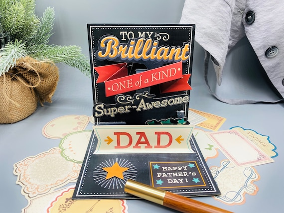 Customized Father Birthday Pop up Card Fathers Day Pop up Card Birthday Card for Dad 3d Greeting Card for Any Occasion Card for Him Etsy