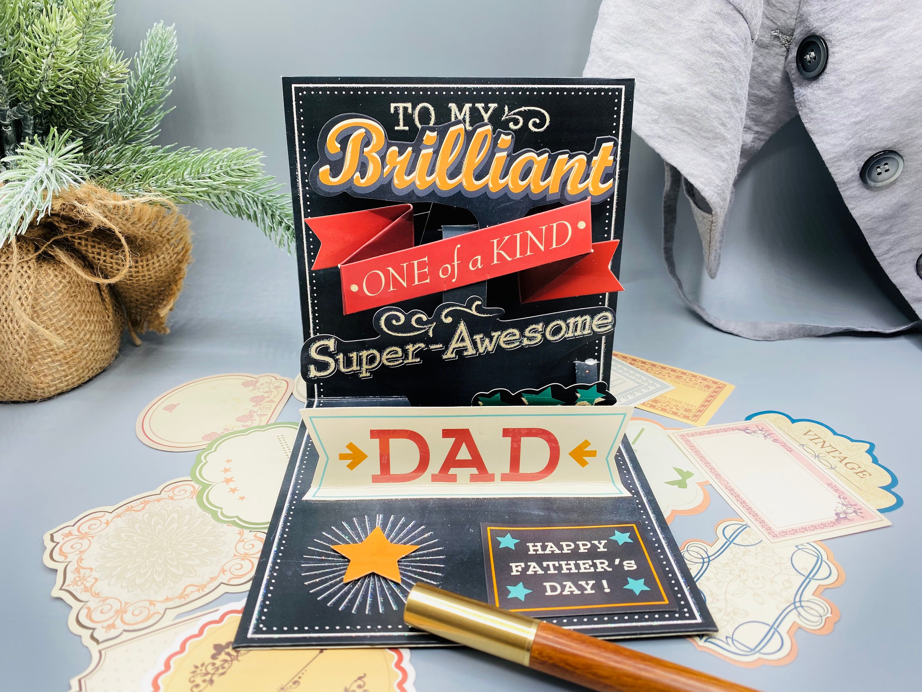 Customized Father Birthday Pop up Card Fathers Day Pop up - Etsy