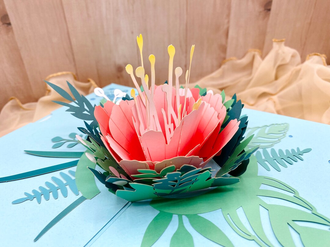Rose, Flower Card, Pop up Card, 3D Card, Birthday, Greeting, Wedding ...