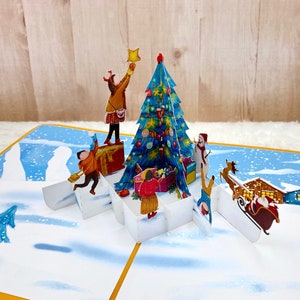 Christmas Fun, 3D Pop up Card, 3D Christmas Card, Watercolor Style ...