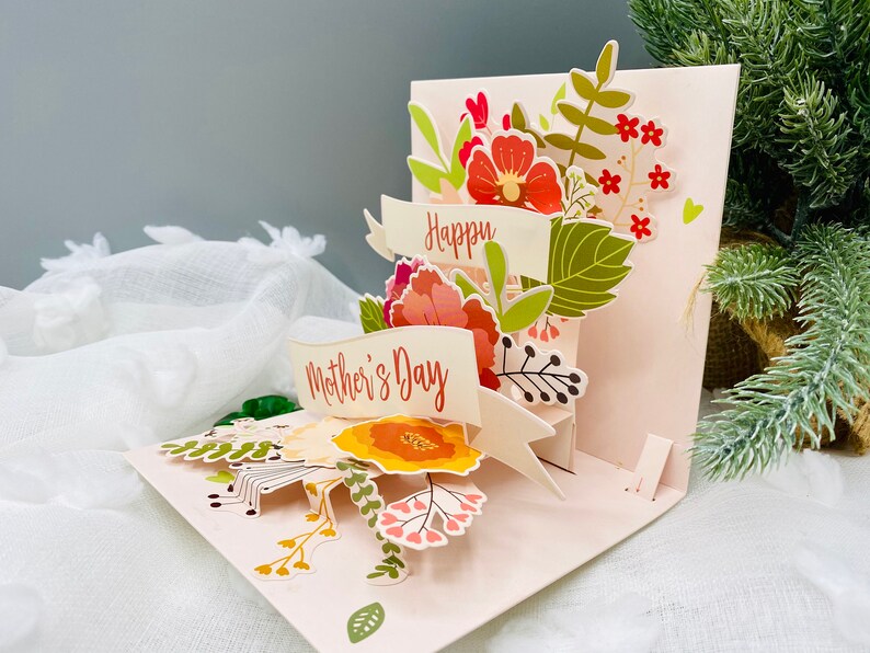 Bouquet for Mom, Flower Card, Pop up Card, 3D Card, Greeting Card ...