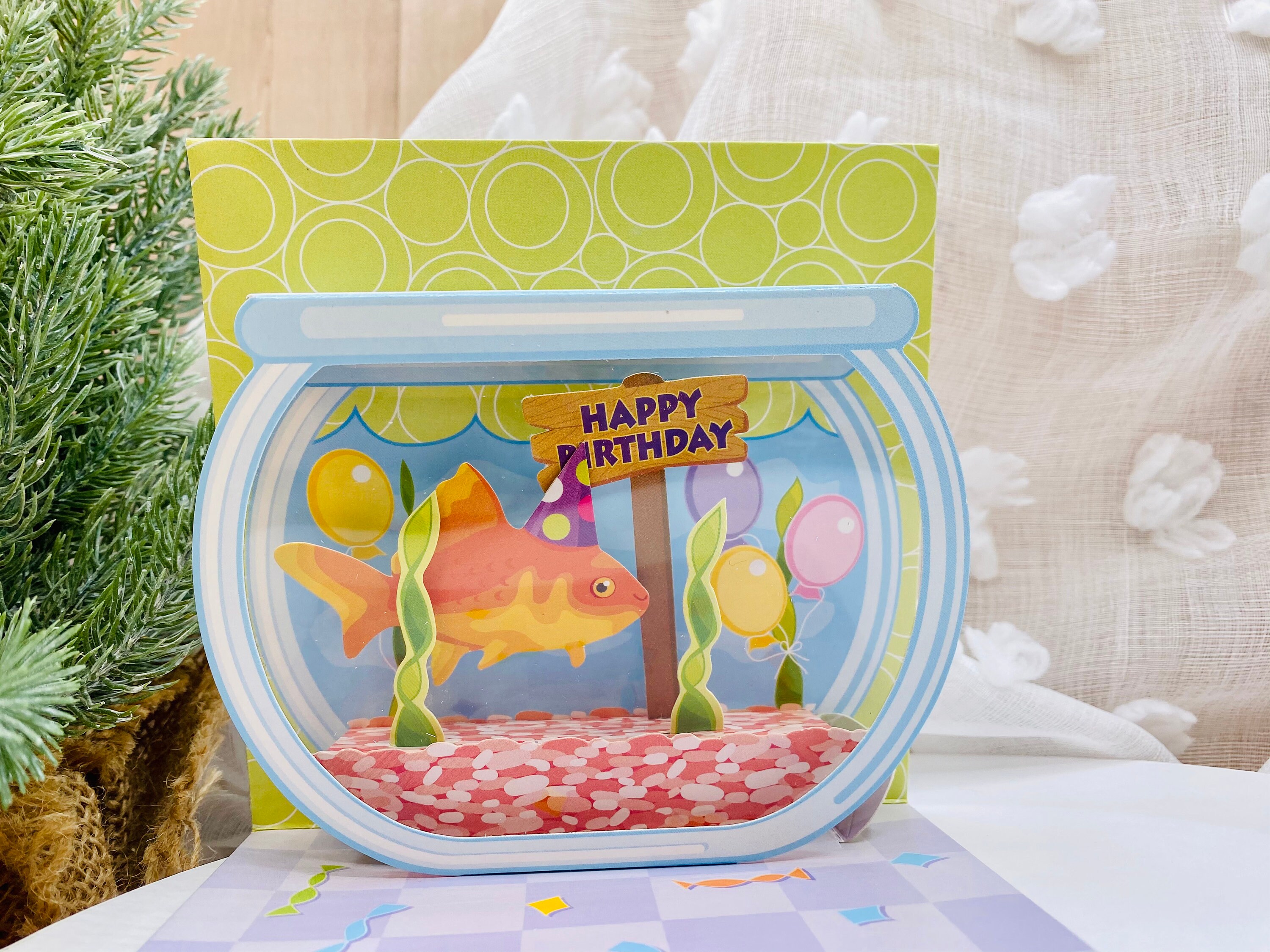 Fish Tank Pop up Card Birthday, Pop up Birthday Card, 3D Birthday Card ...