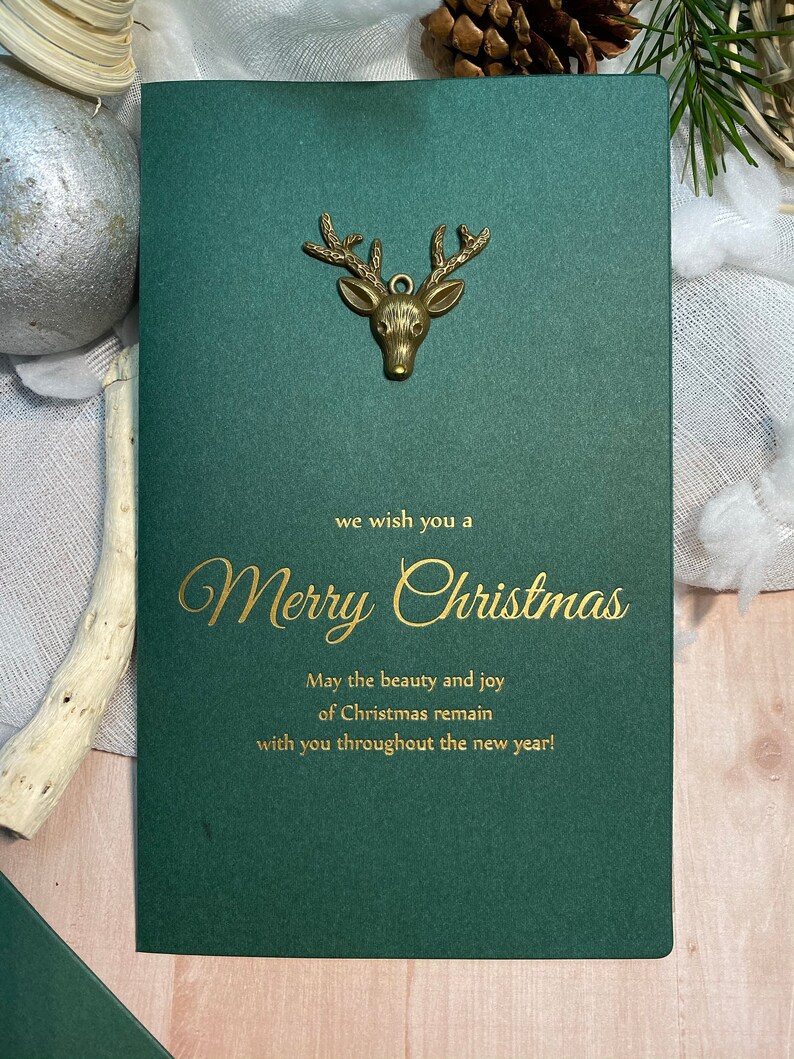 Metal Decoration Christmas Card, Merry Christmas Card, Holiday Card ...