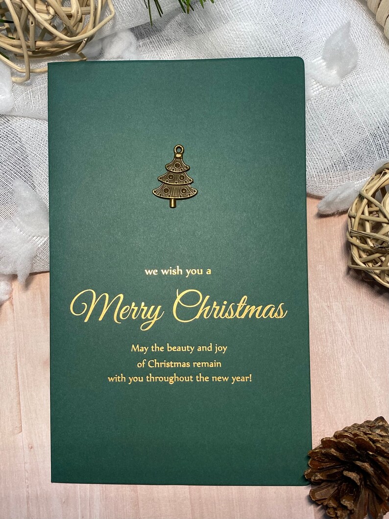 Metal Decoration Christmas Card, Merry Christmas Card, Holiday Card ...